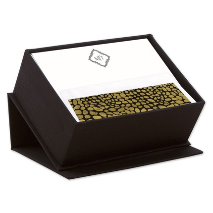Black Silk Stationery Box | Fine Stationery