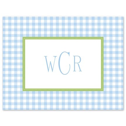 Blue Gingham Note Card | Fine Stationery