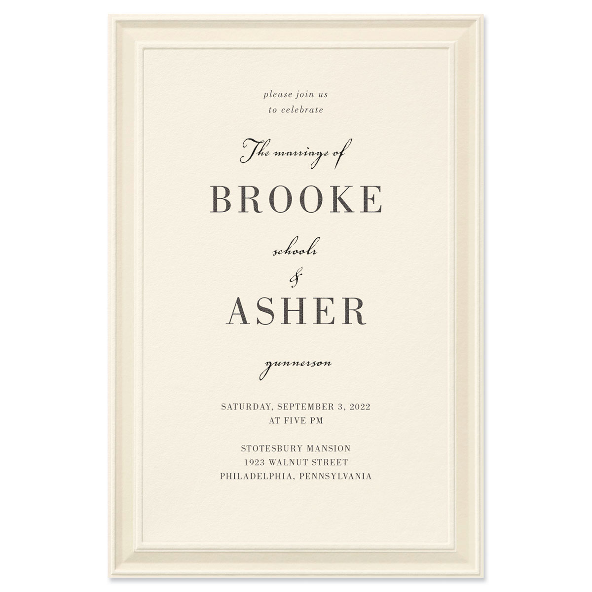 Timeless Border Invitation CC21WED07 | Fine Stationery