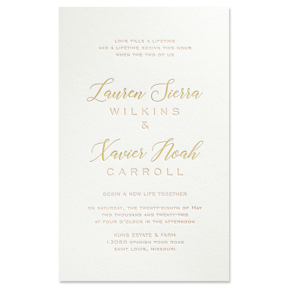 Deluxe Style Invitation CC21WED10 | Fine Stationery