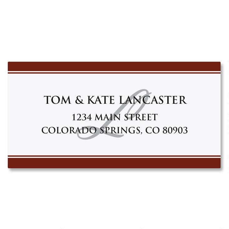 Classic Red Border Custom Address Labels A717 | Fine Stationery