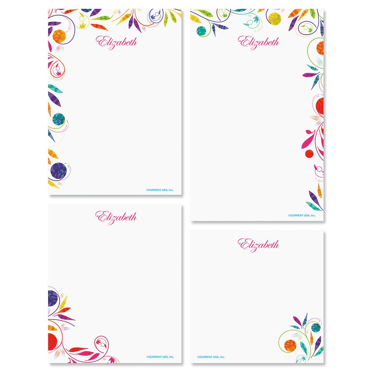 Color Swirl Custom Note Pad Set 609105 | Fine Stationery
