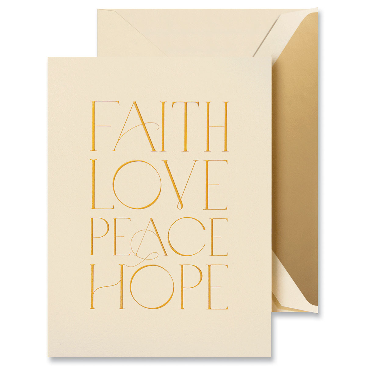 Faith Love Peace Hope Greeting Card | Fine Stationery