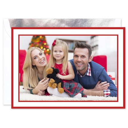 Crimson Border Photo Card 129425 | Fine Stationery