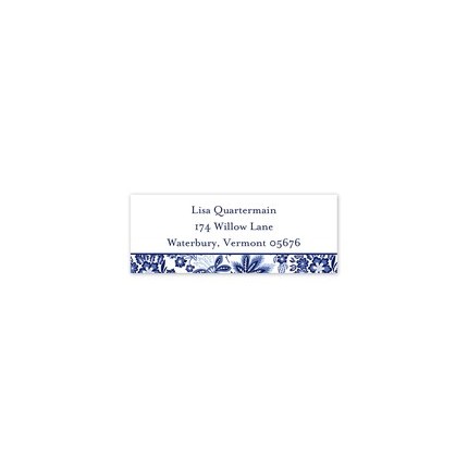 Floral Blue Address Label | Fine Stationery