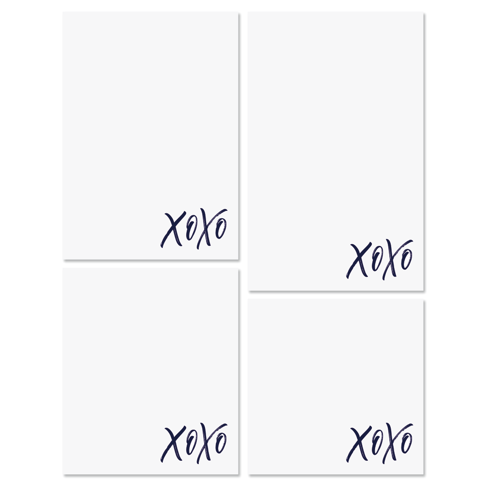 XOXO Personalized Notepad Set - Navy Ink | Fine Stationery