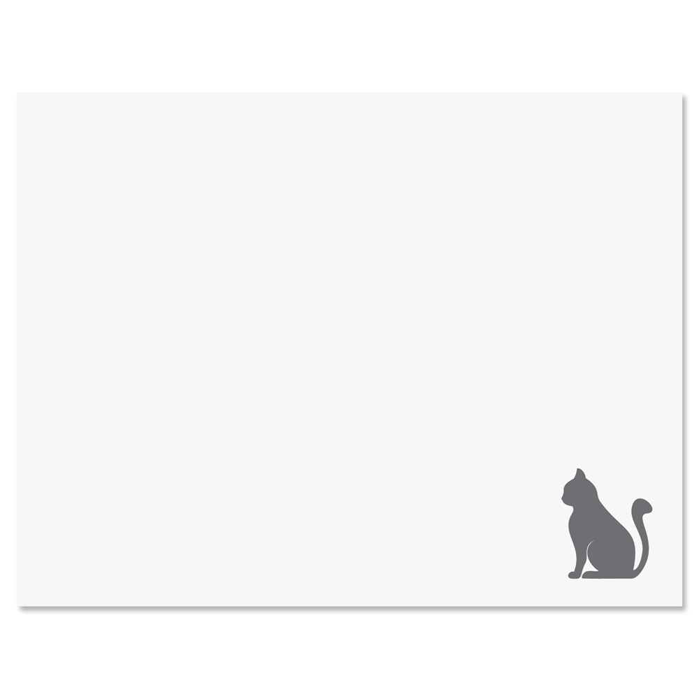 Cat Note Cards with Grey Ink | Fine Stationery