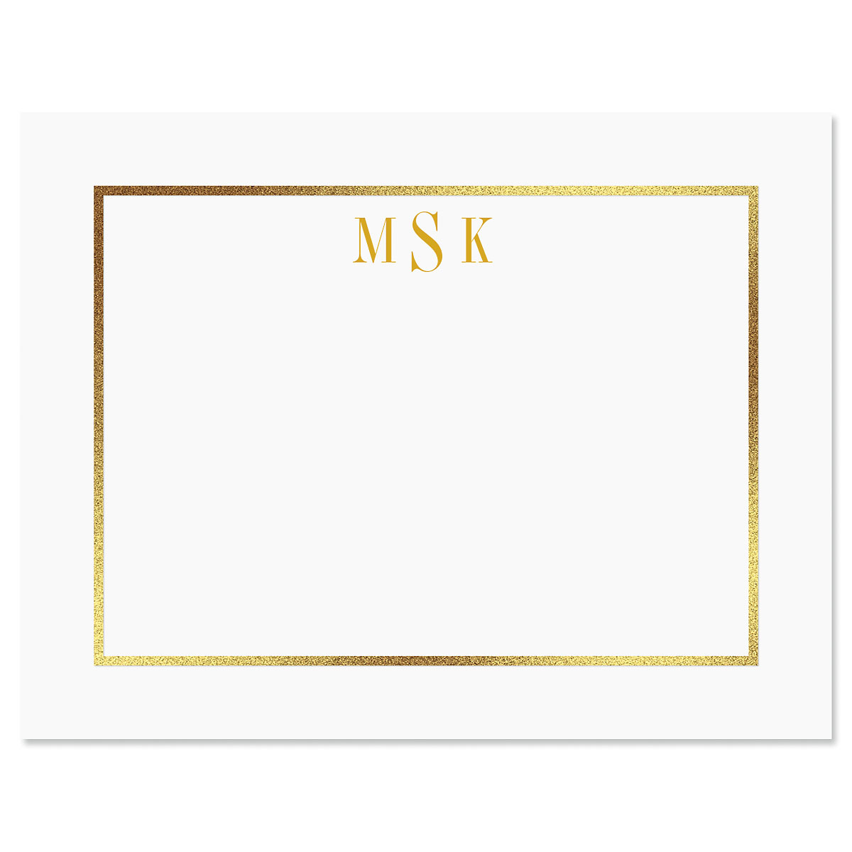 Block Initials with Gold Foil Border Note Cards with Gold Ink | Fine ...