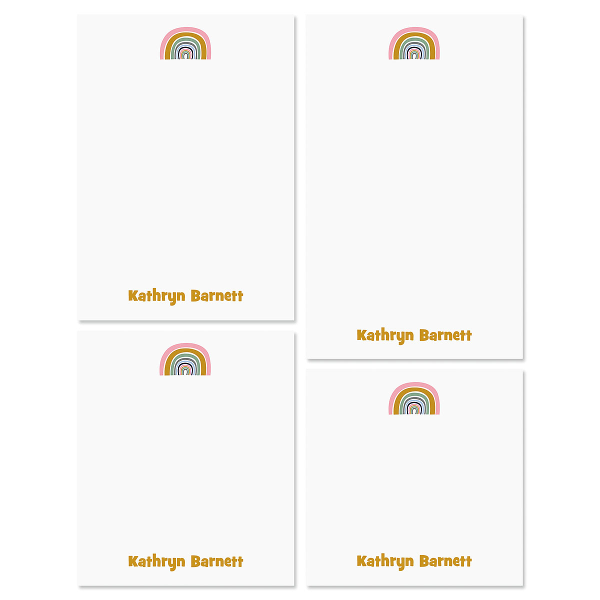 Rainbow Shine Personalized Notepad Set | Fine Stationery