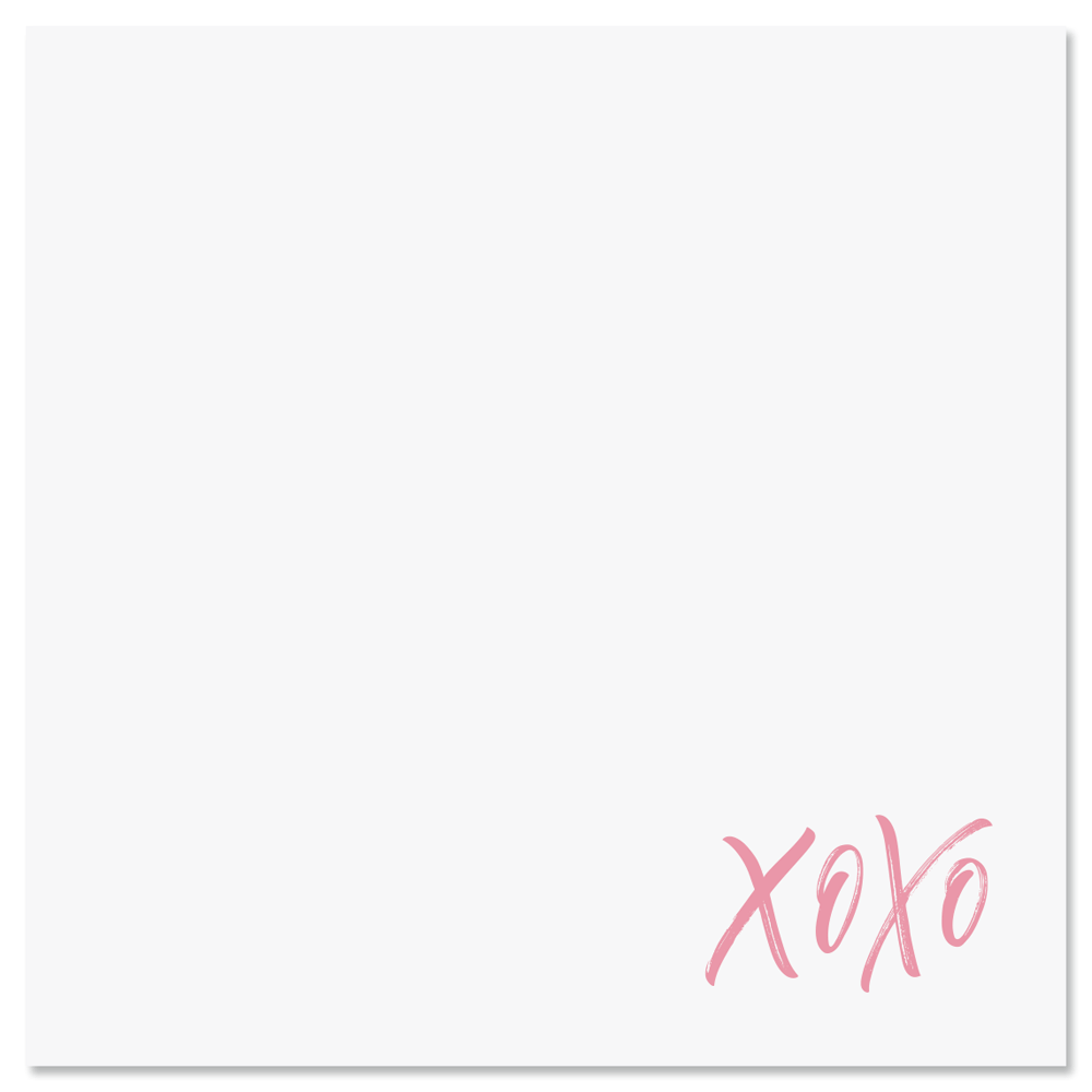 XOXO Personalized Note Sheets in a Cube - Blush Pink Ink | Fine Stationery