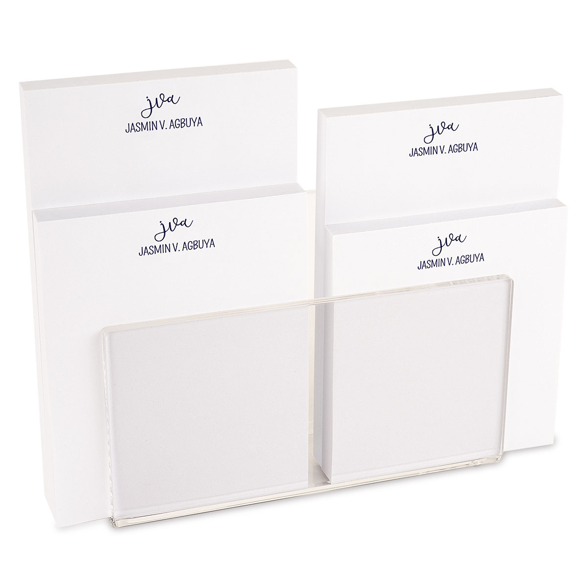 Calligraphy Monogram with Name Personalized Notepad Set & Acrylic ...