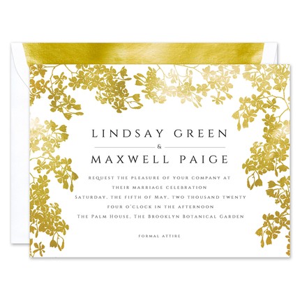 Gilded Vines Invitation | Fine Stationery