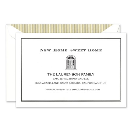 Gold Doorway Address Card | Fine Stationery
