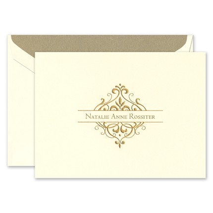 Gold Flourish Note Card | Fine Stationery