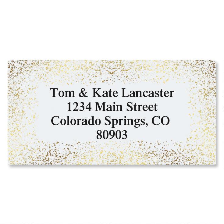 Gold Speckles Foil Border Custom Address Labels b403 | Fine Stationery
