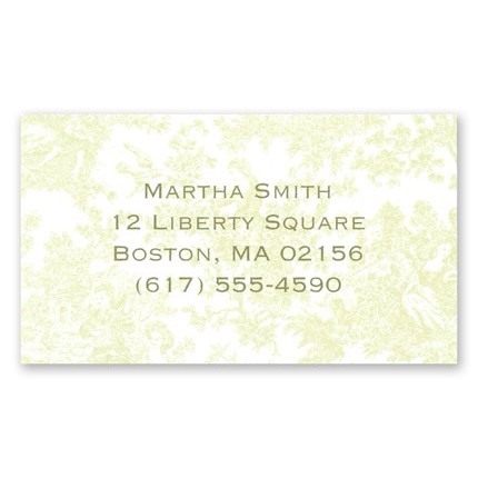 Green Toile Calling Card | Fine Stationery