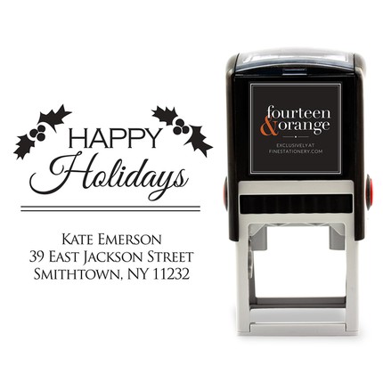Happy Holly Stamp | Fine Stationery