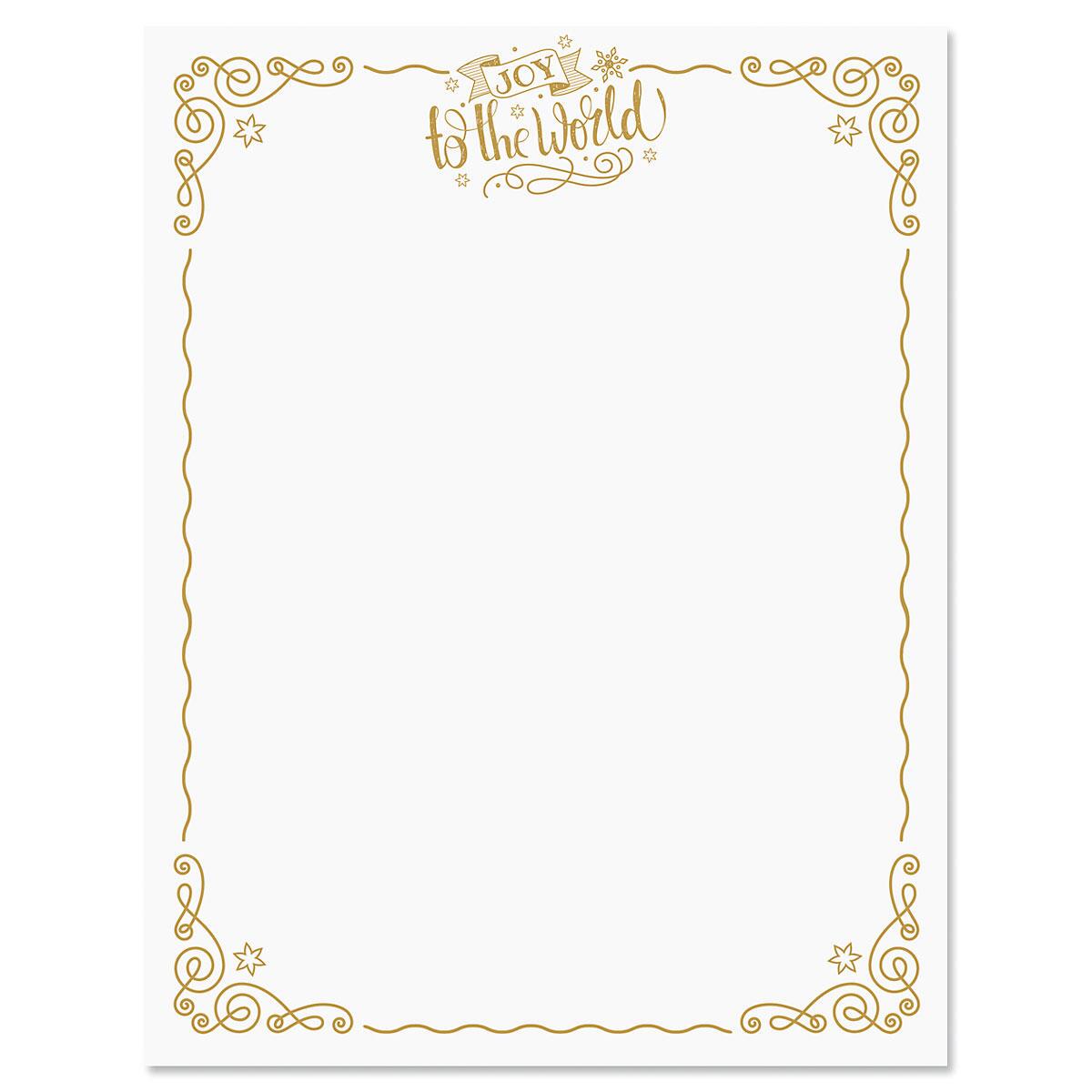 Joy To The World Letter Papers 615098 | Fine Stationery