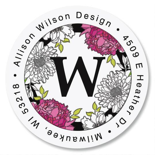 Just One Initial Round Custom Address Label | Fine Stationery
