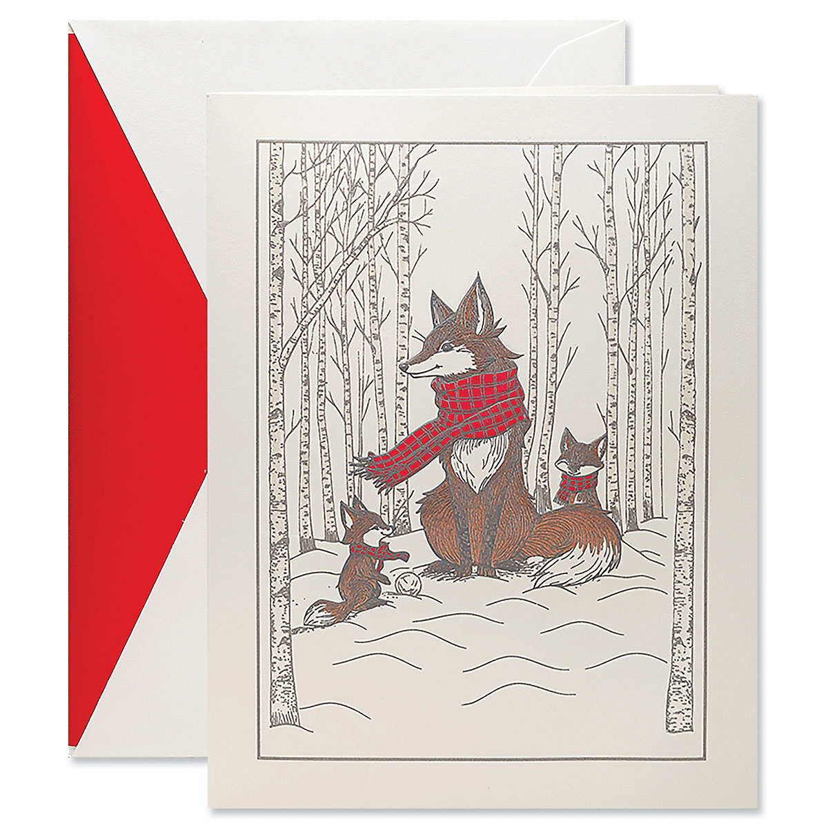 Engraved Woodland Fox Greeting Cards Boxed Set | Fine Stationery