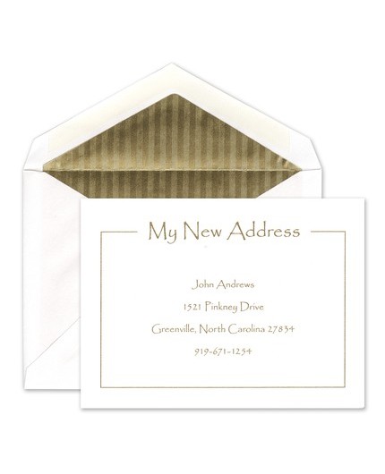 New Address Flat Card | Fine Stationery