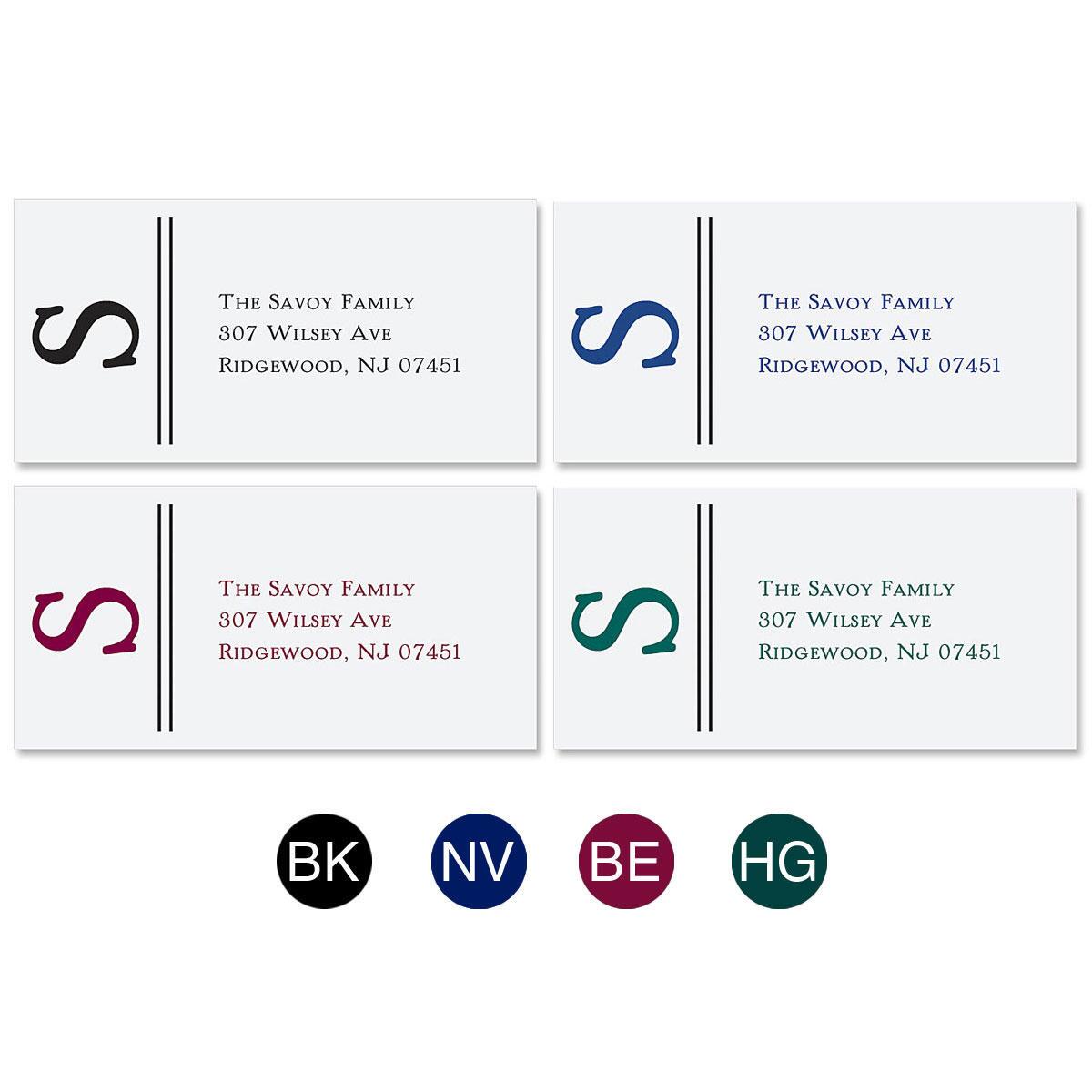 On the Edge Initial Custom Address Labels A432 | Fine Stationery