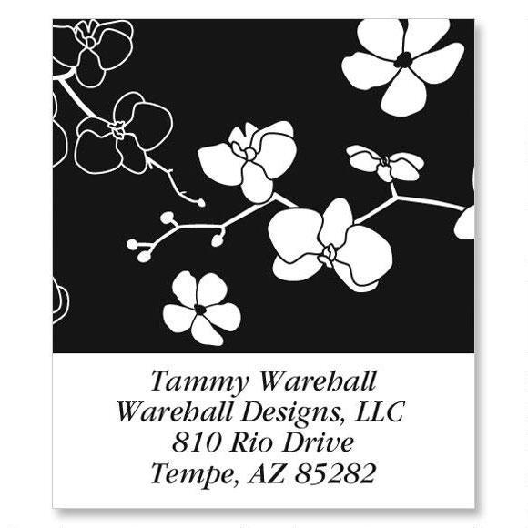Onyx Blossom Select Custom Address Labels | Fine Stationery