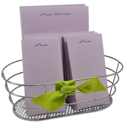 Orchid Note Pads & Basket | Fine Stationery