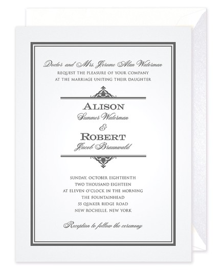 Pearlized Border Invitation | Fine Stationery