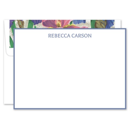 Periwinkle White Flat Card | Fine Stationery