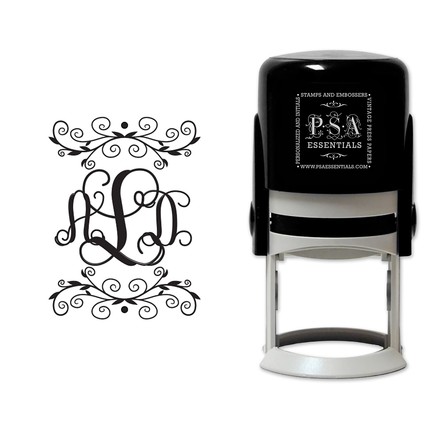 Scripted Vine Monogram Stamp 124369 | Fine Stationery