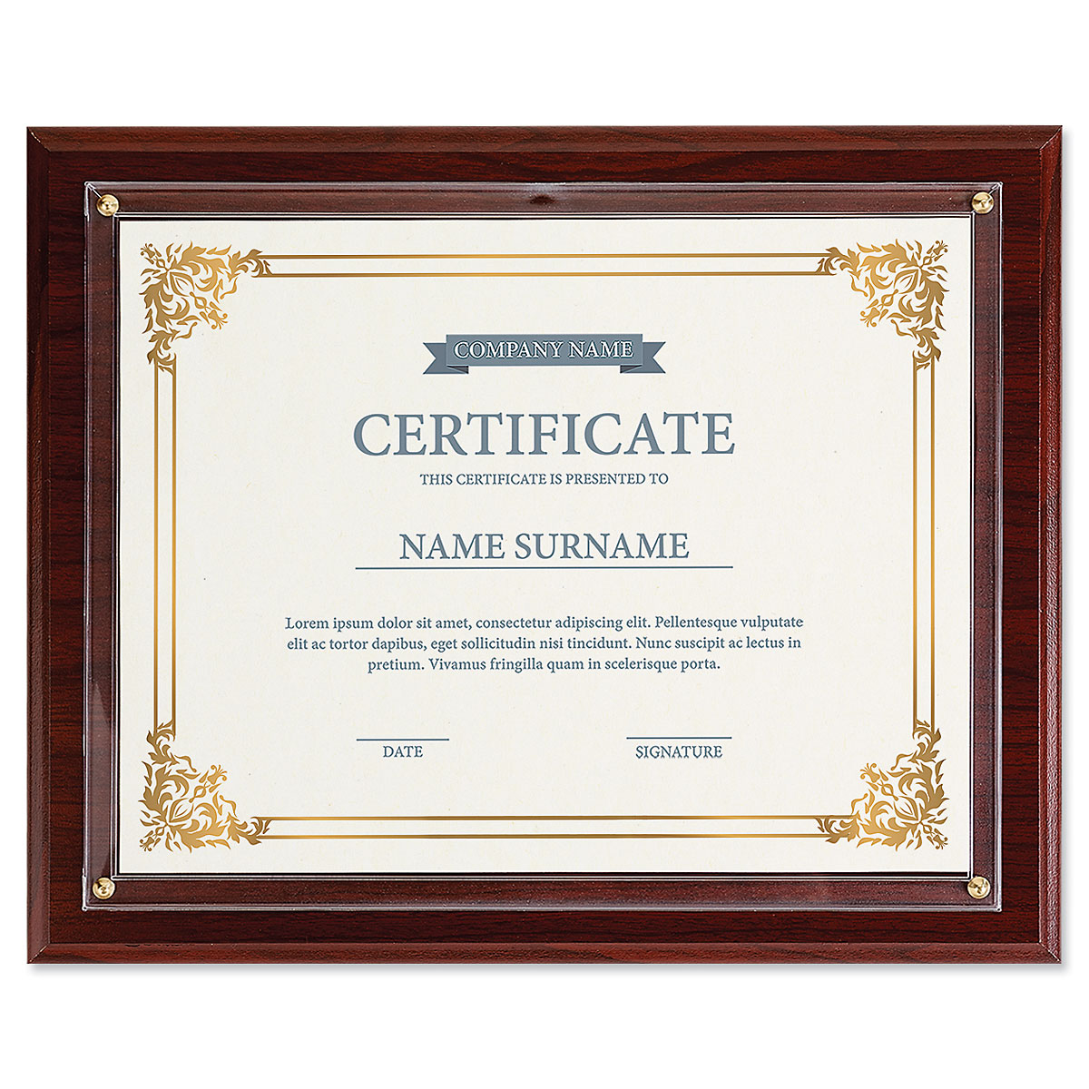 Dark Cherry Certificate Plaque | Fine Stationery