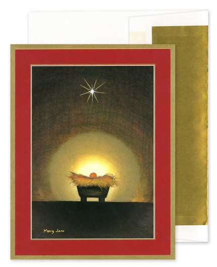 Star & Creche Greeting Card | Fine Stationery