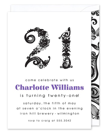 Twenty-One Invitation | Fine Stationery