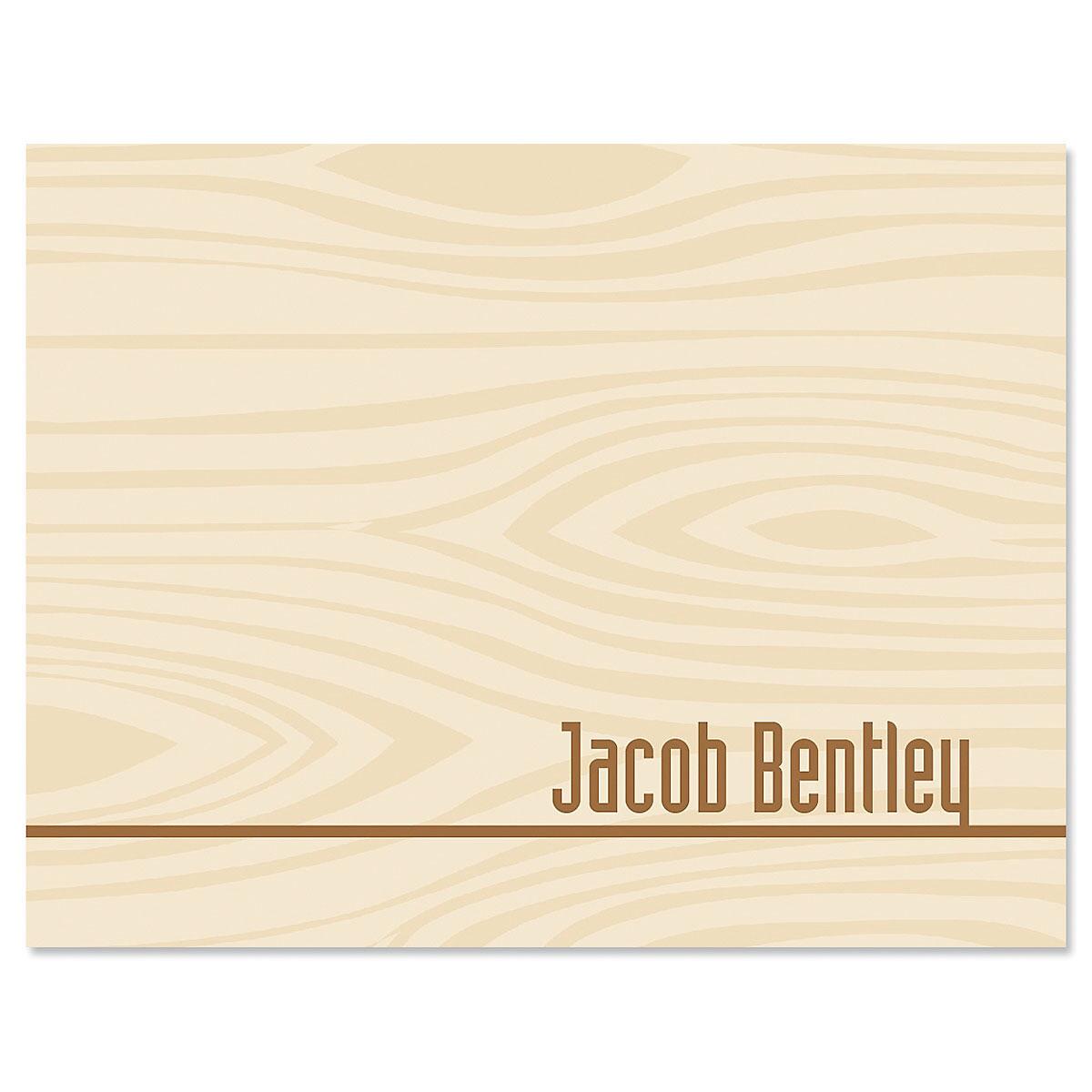 Woodgrain Personalized Note Cards | Fine Stationery